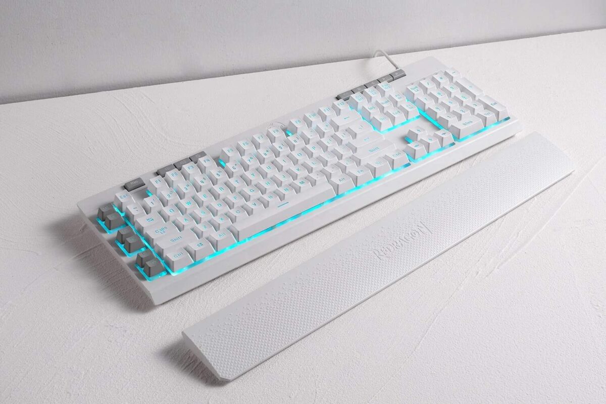 Redragon K512 Shiva White RGB Backlit Membrane Gaming Keyboard with ...