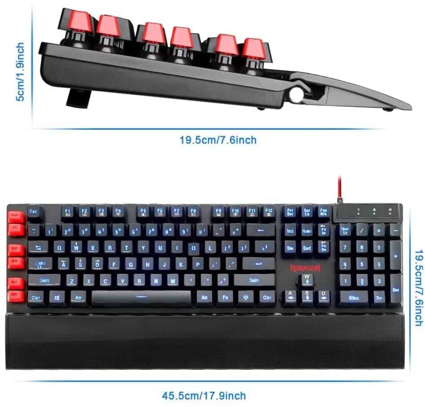 Redragon K505 YAKSA Multi LED Color Backlit Gaming Keyboard (Memrane) - High End Technology Store