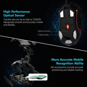 Victsing Pc109A Pro RGB Wired Gaming Mouse - 7250DPI - Black - High End ...