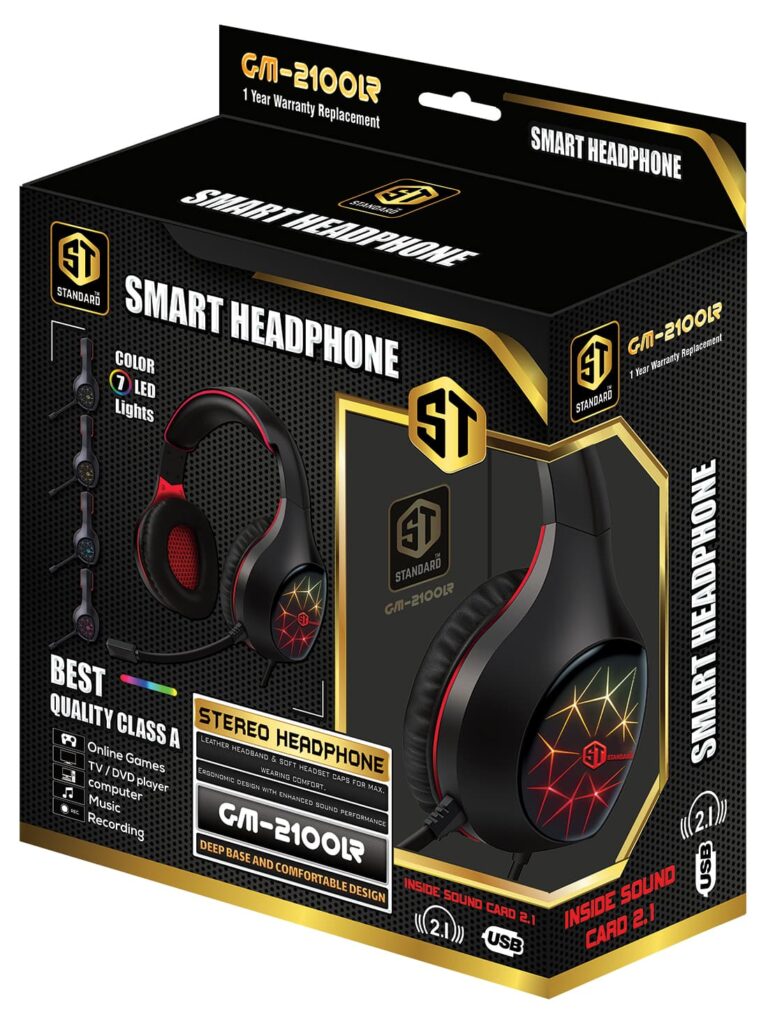 Standard GM-2100LR USB 2.1 Gaming Headset with RGB LED - High End ...